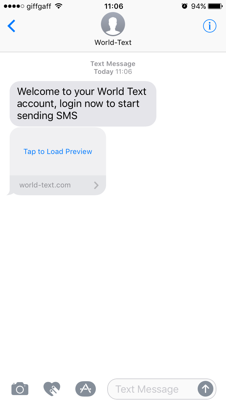 Including URLs in Text Messages to Apple iOS 10 Users • WorldText
