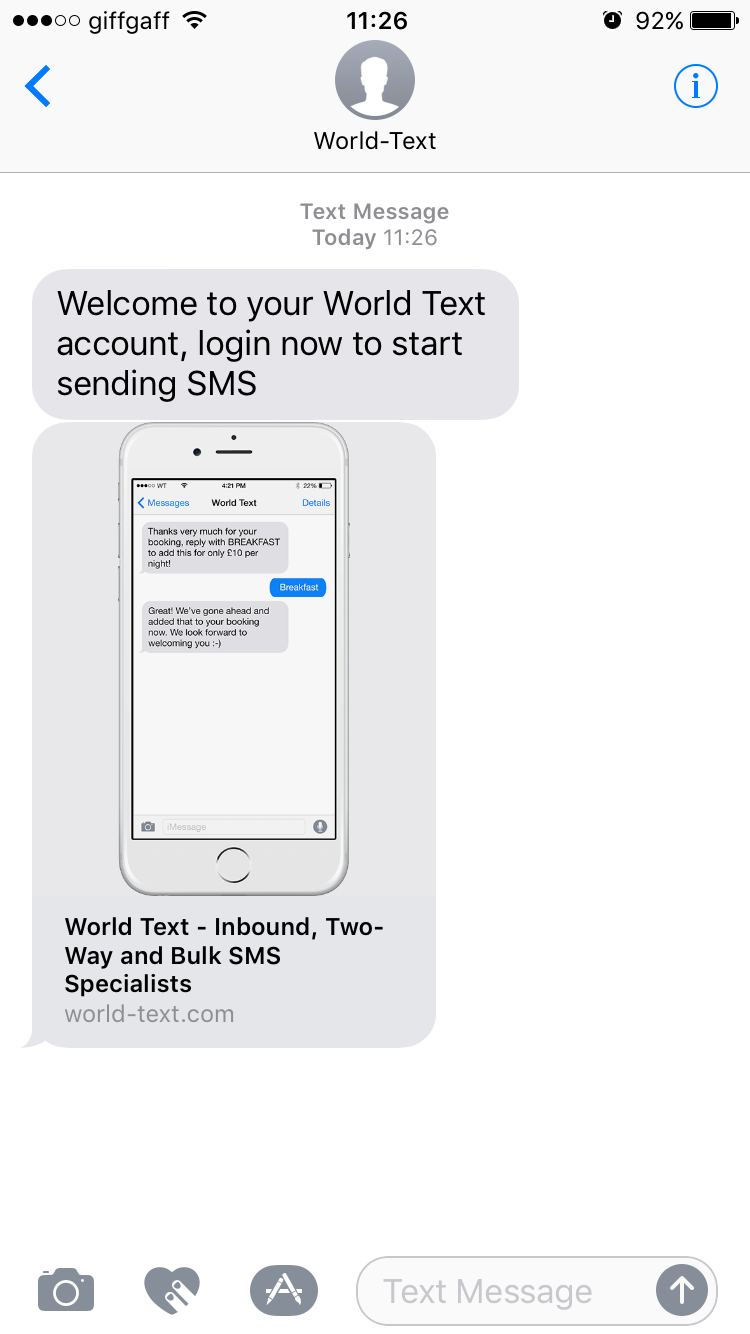 Including URLs in Text Messages to Apple iOS 10 Users • WorldText